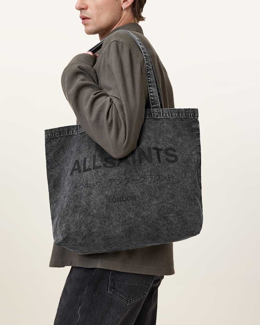 Underground Acid Wash Logo Tote Bag JACKSON BLUE | ALLSAINTS